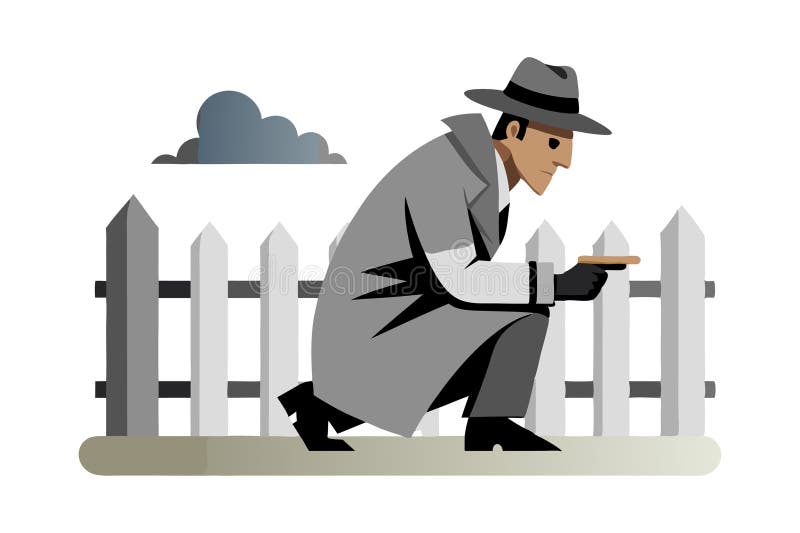 Illustration of a Detective Investigating a Clue Stock Vector ...
