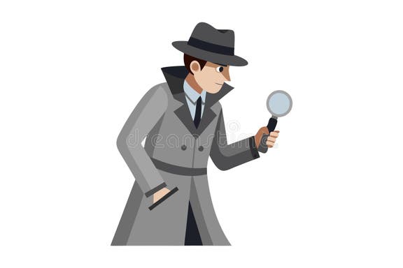 Illustration of a Detective with a Magnifying Glass Stock Vector ...