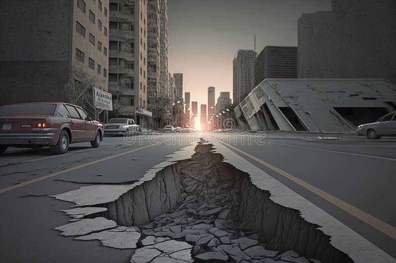 Illustration of a Devastating Earthquake with Damage To the Earth and ...