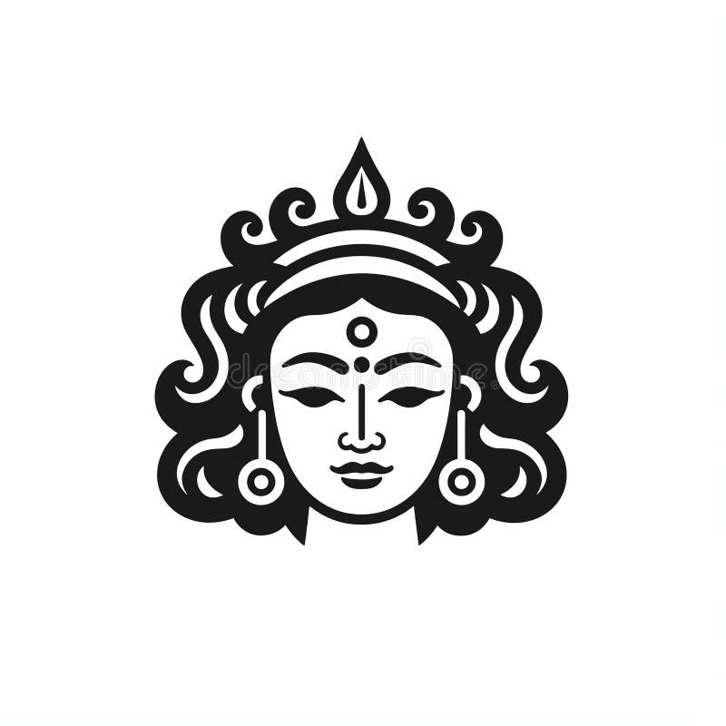 Illustration of Devi Line Icon in White and Black Colors Devi Flat ...