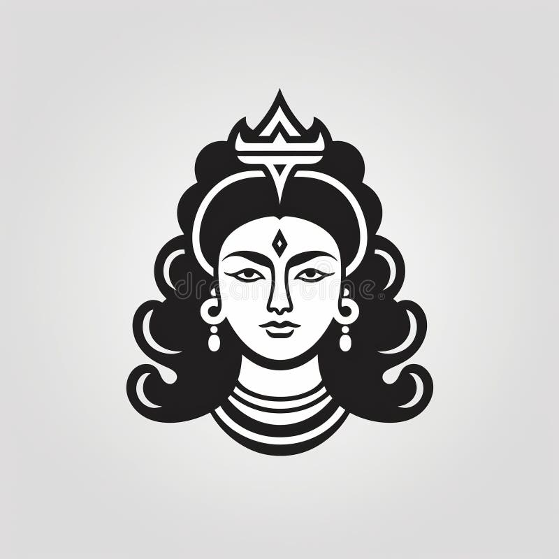 Illustration of Devi Line Icon in White and Black Colors Devi Flat ...