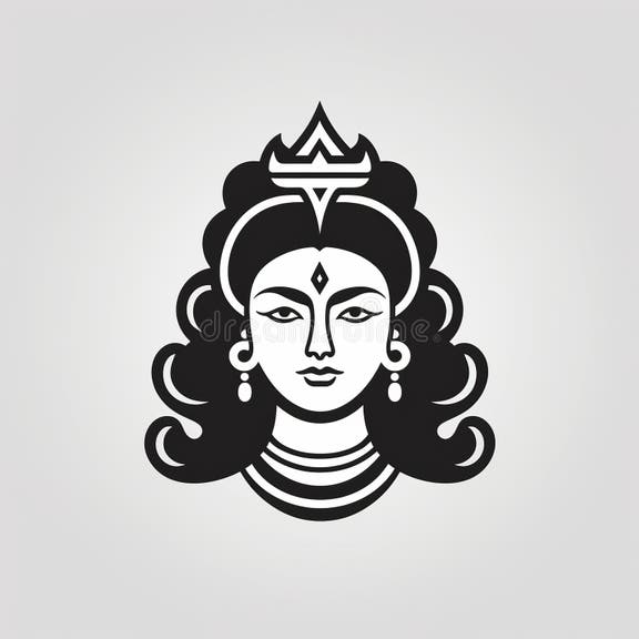 Illustration of Devi Line Icon in White and Black Colors Devi Flat ...