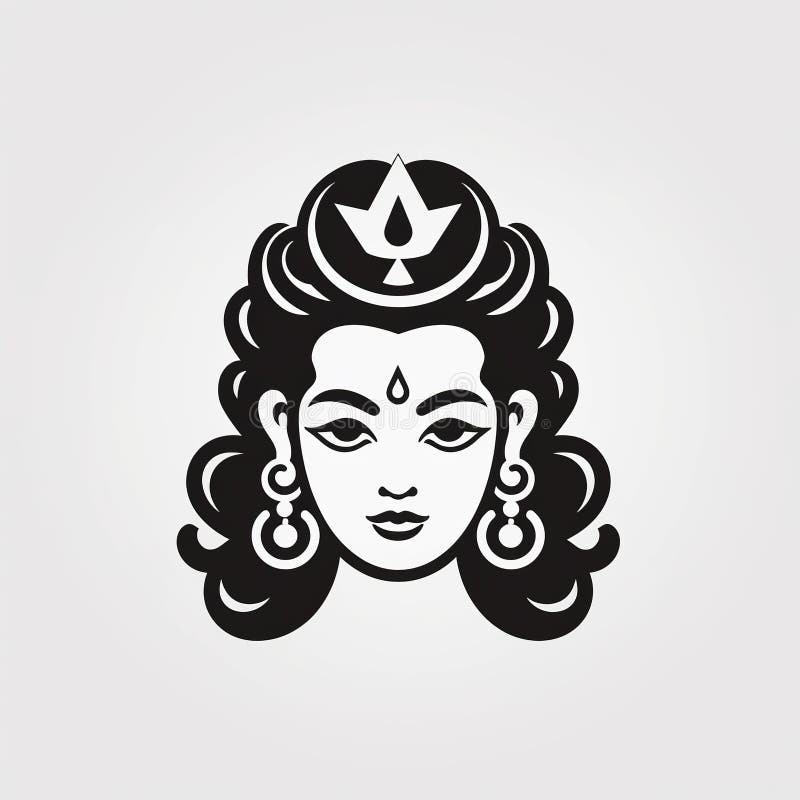 Illustration of Devi Line Icon in White and Black Colors Devi Flat ...