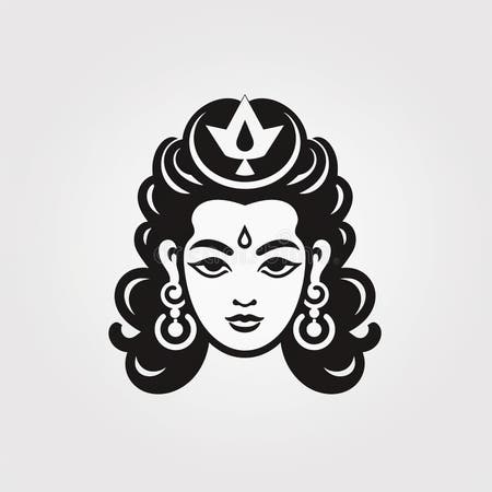 Illustration of Devi Line Icon in White and Black Colors Devi Flat ...