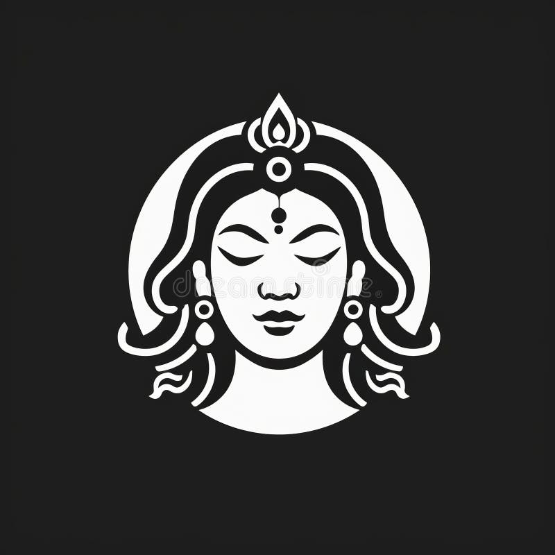 Illustration of Devi Line Icon in White and Black Colors Devi Flat ...
