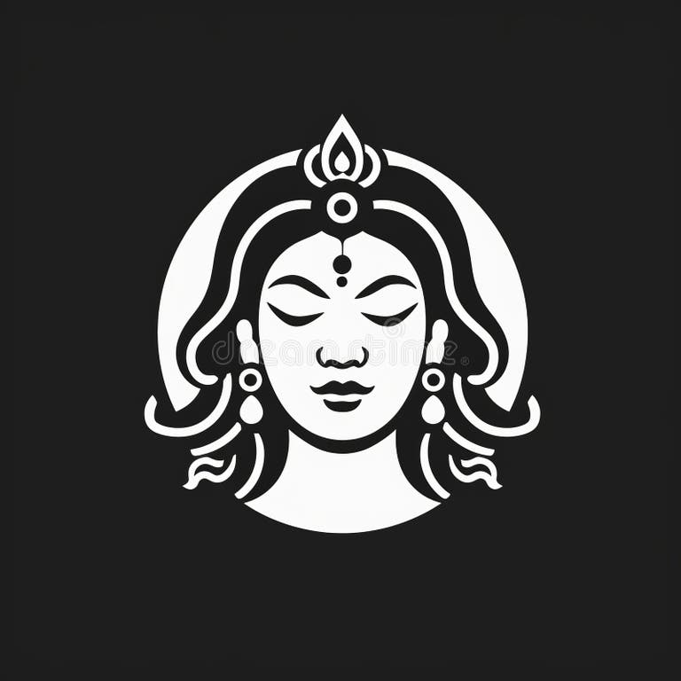 Illustration of Devi Line Icon in White and Black Colors Devi Flat ...