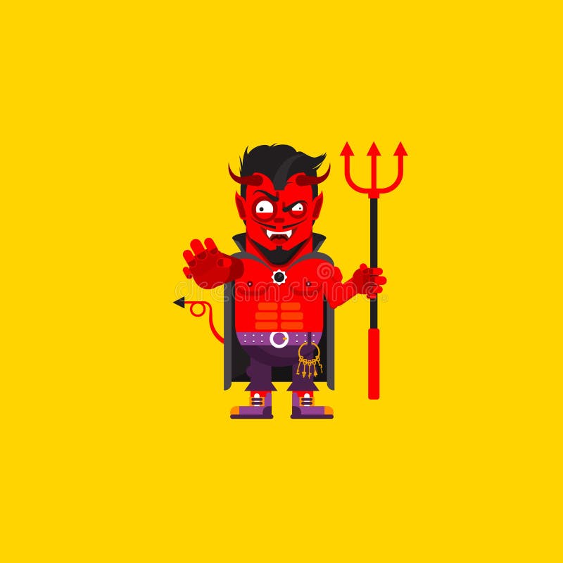 Illustration Devil Character for Halloween in a Flat Style Stock Vector ...