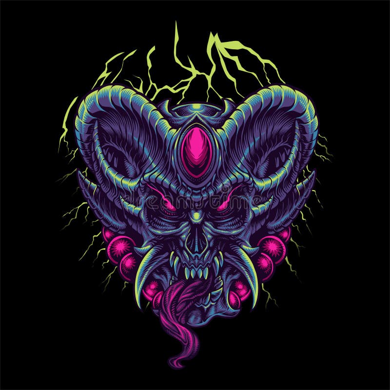 Devil Head Mascot stock vector. Illustration of monster - 272142227