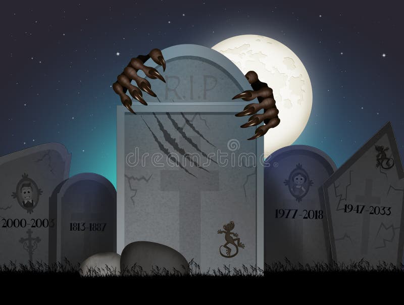 Devil in the horror night stock illustration. Illustration of darkness ...