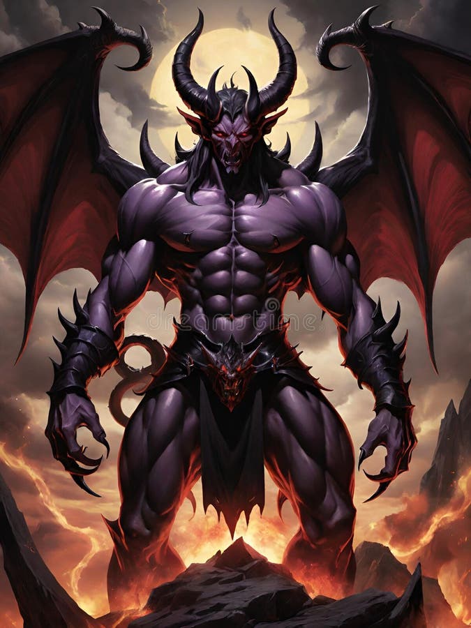 Illustration of a Devil with Red Horns Stock Illustration ...