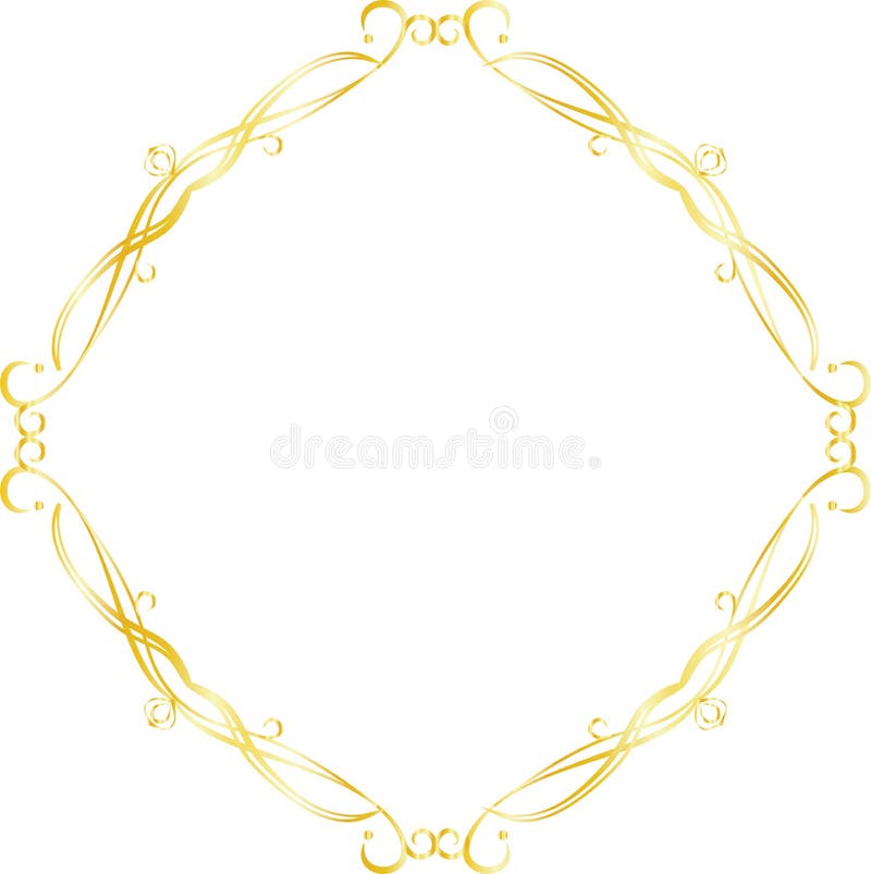 Gold Diamond Antique Pattern Frame Stock Vector - Illustration of ...