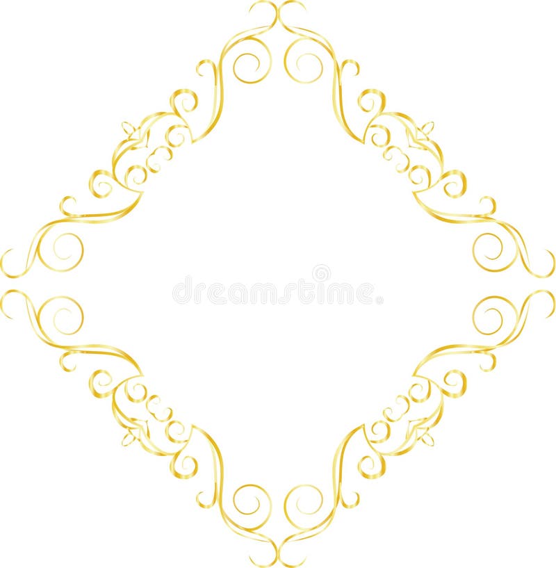 Gold Diamond Antique Pattern Frame Stock Vector - Illustration of ...