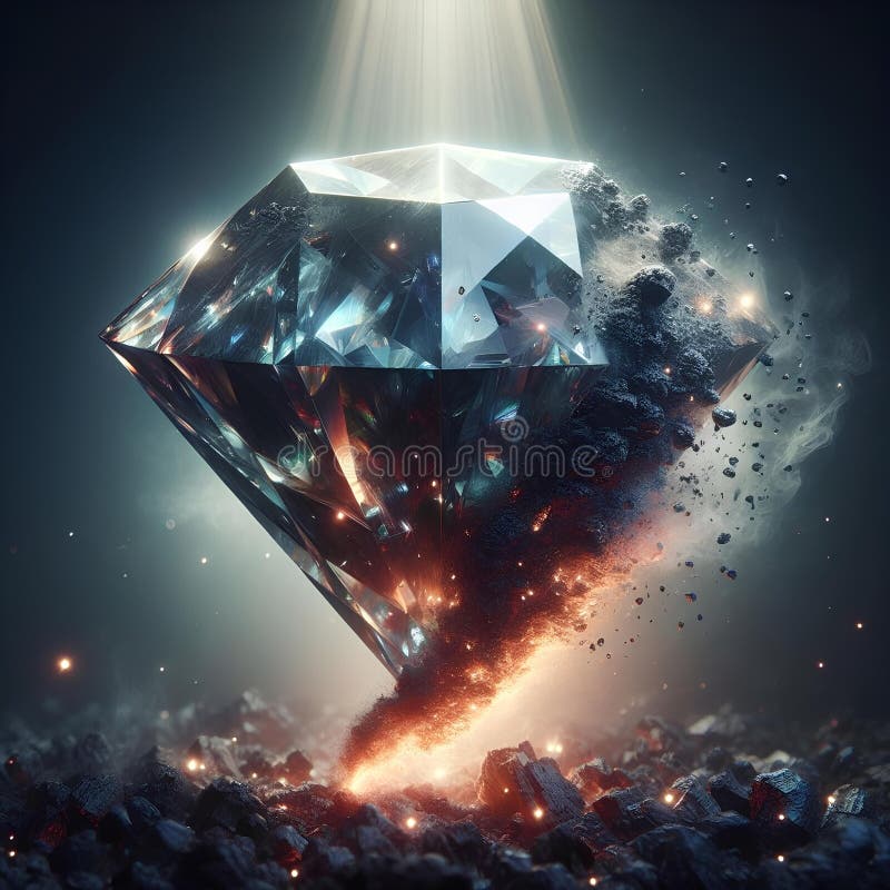 Illustration of a Diamond Forming from Coal Stock Illustration ...