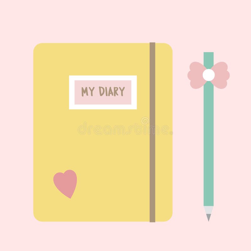 Illustration of Diary and Pen Stock Illustration - Illustration of ...