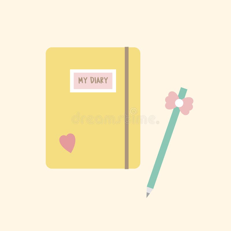 Illustration of Diary and Pen Stock Illustration - Illustration of ...