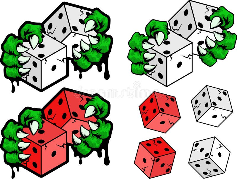 Illustration of a Dice Game and a Cartoon Monster Claw Stock Vector ...