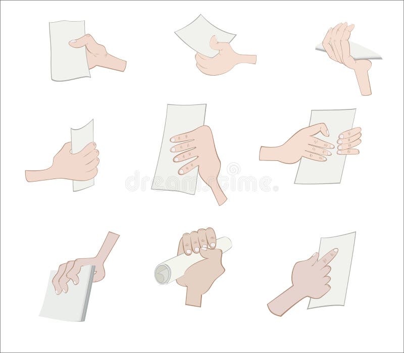 Set of hand holding paper stock vector. Illustration of symbol - 29783943