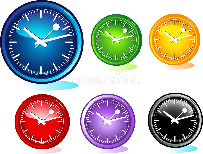 Different Time Clocks Stock Illustrations – 847 Different Time Clocks ...