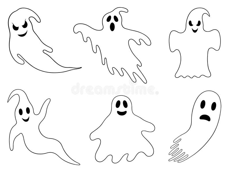Illustration of Different Ghosts Stock Vector - Illustration of ...