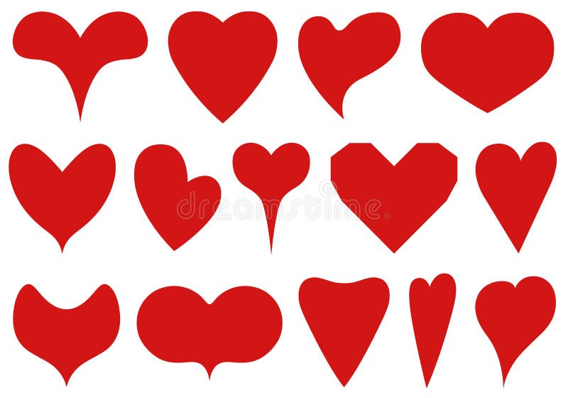 Illustration of Different Heart Shapes Stock Vector - Illustration of ...