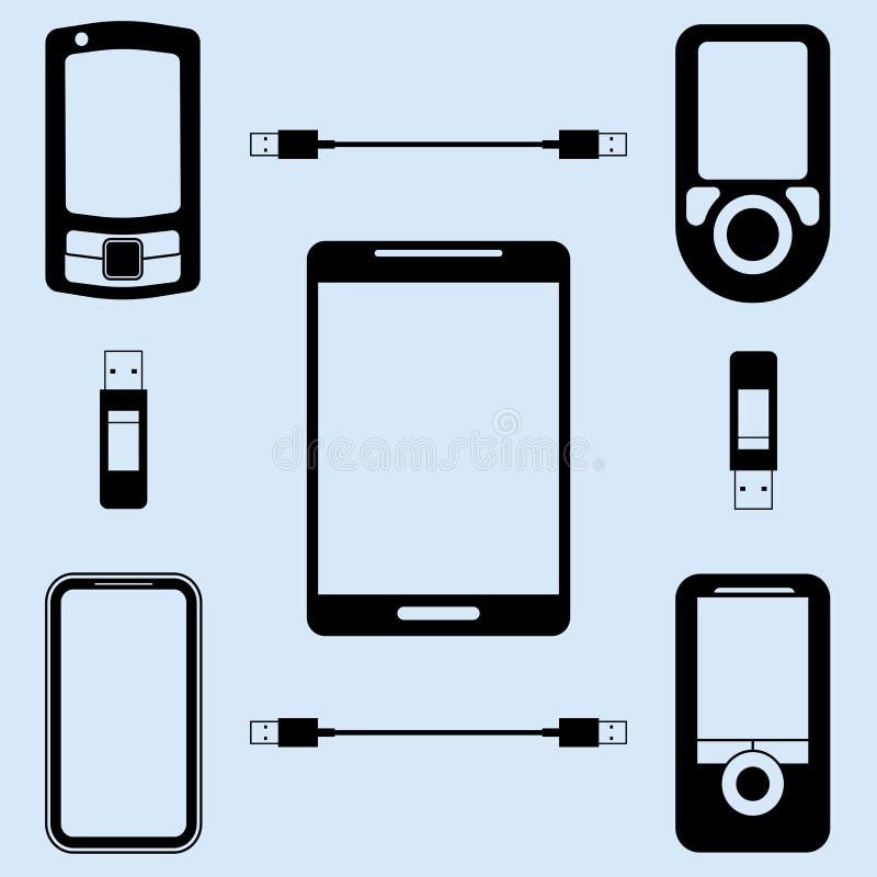 Illustration of Different Models of Phones Stock Vector - Illustration ...