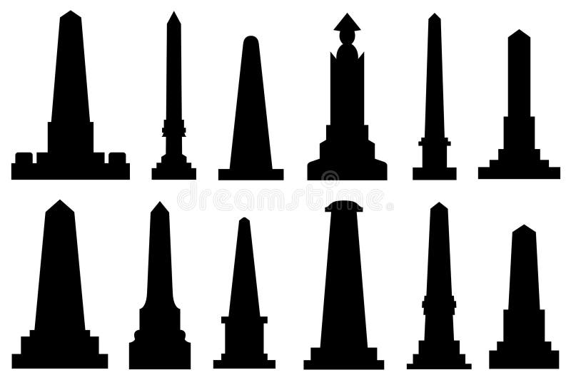 Different Obelisks Stock Illustrations – 8 Different Obelisks Stock ...