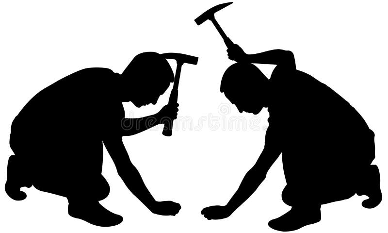 Illustration of Different People with Hammer Stock Vector ...