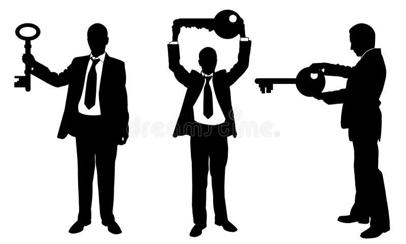 Illustration of Different People with Keys Stock Vector - Illustration ...