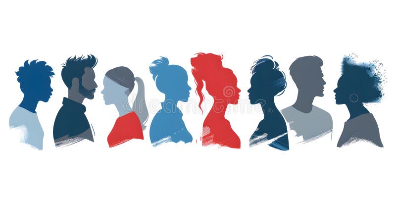 Illustration of Different People S Silhouettes, Showing Diversity Unity ...