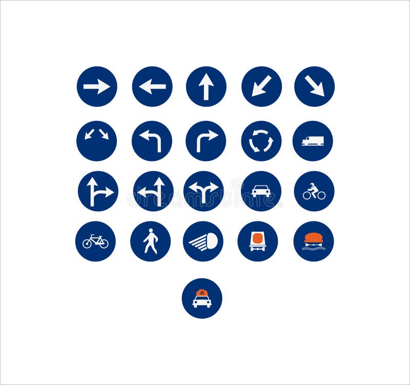 Illustration of Different Road Signs for Web and Mobile Design Isolated ...