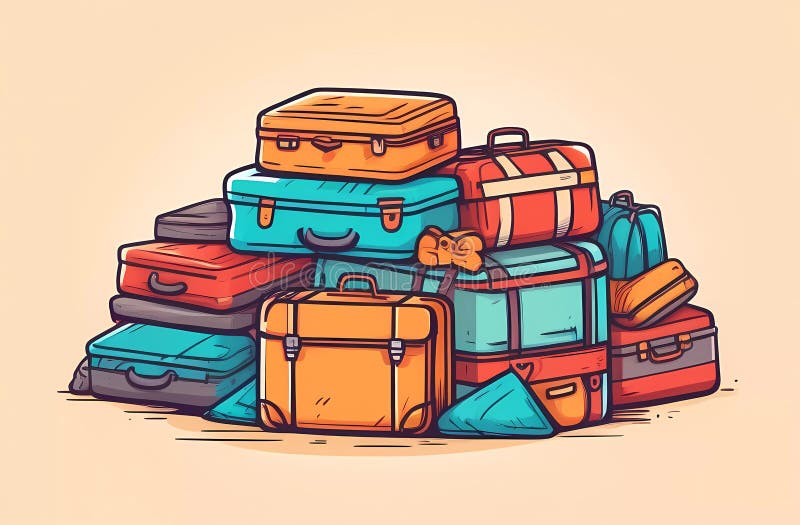 Illustration of Different Types of Luggage. Generative AI Stock Image ... Illustration of Different Types of Luggage. Generative AI Stock Image ...