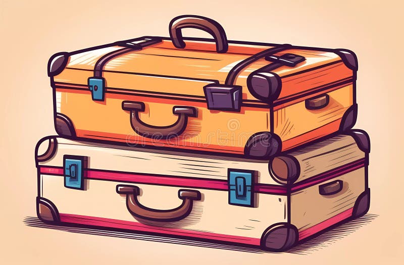 Illustration of Different Types of Luggage. Generative AI Stock Image ...