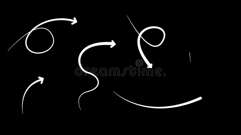 Illustration of Different White Arrows Forming on Black Background ...