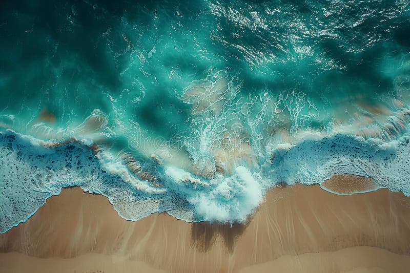 Digital Artwork of Aerial View of the Ocean and Sand, High Quality ...