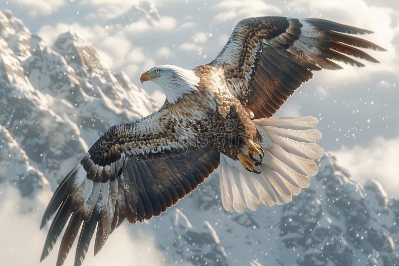 Digital Artwork of Bald Eagle in the Sky, High Quality, High Resolution ...