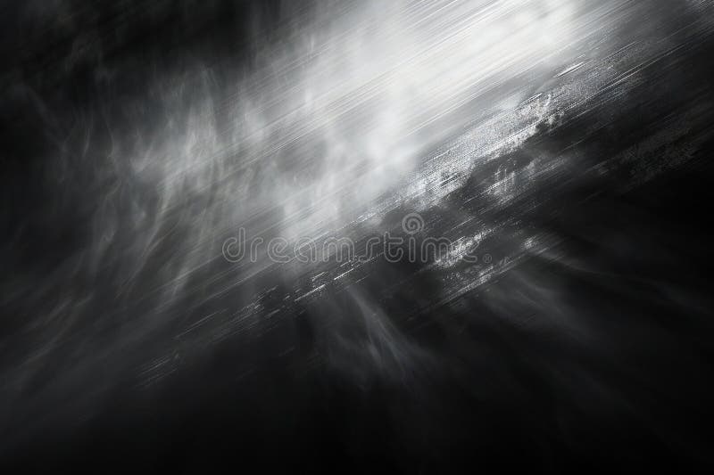 Digital Artwork of Black and White Photograph of a Blurry Light, High ...