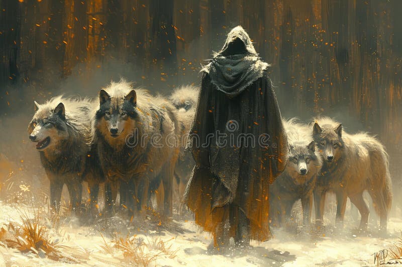 Digital Artwork of the Character of Evil is Standing with Wolves Behind ...