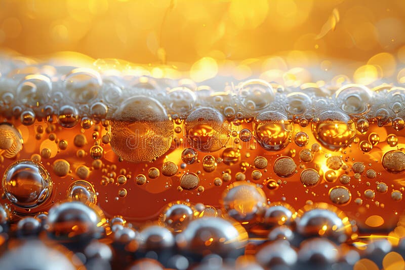 Digital Artwork of Close Up of Beer with Foam, High Quality, High ...