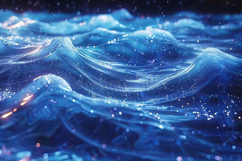 Digital Artwork of Close Up on a Picture of a Blue Water Surface, High ...