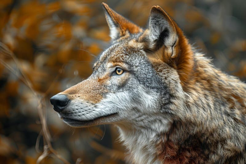 Digital Artwork of Grey Wolf with a Red Coat, High Quality, High ...