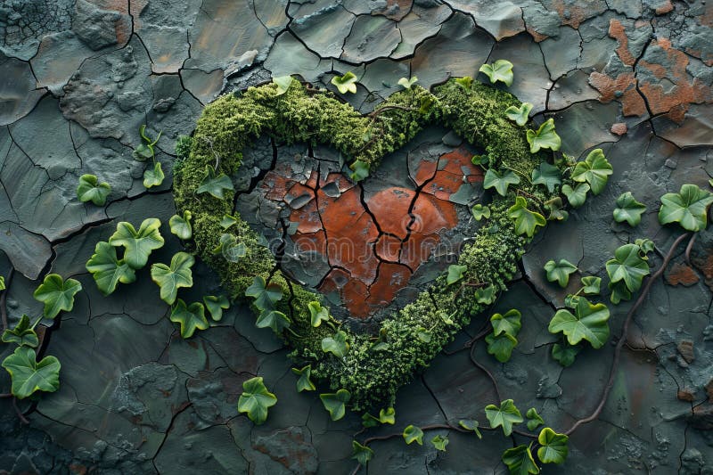 Digital Artwork of Heart with Cracked Edges, High Quality, High ...