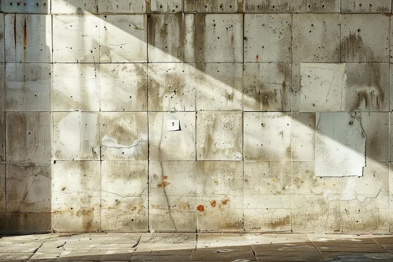 Digital Artwork of Large Concrete Wall with Dirty Grout, Covered in ...