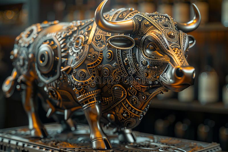 Digital Artwork of Model of the Bull is Shown, High Quality, High ...