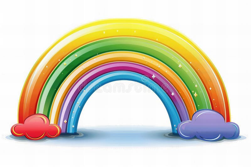 Digital Artwork of Rainbow, Simple Graphic on a White Background, Using ...