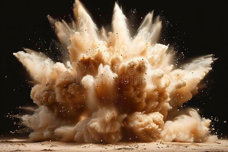 Digital Artwork of Sand Explosion Isolated on White Background, Simple ...