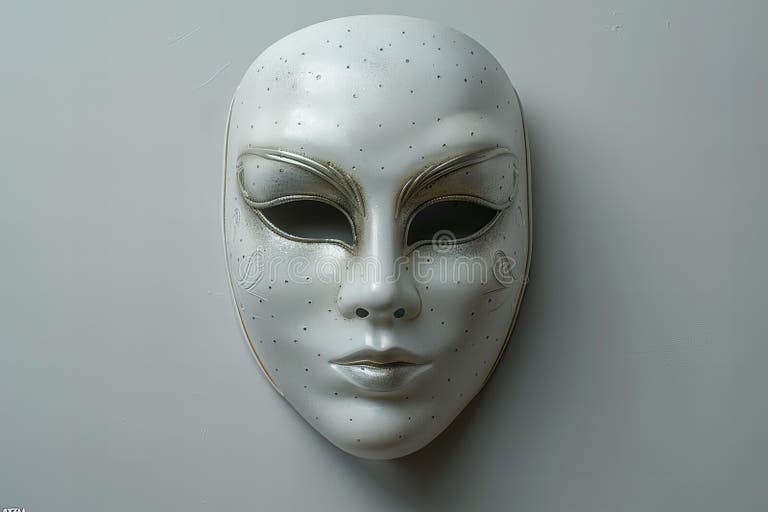 Digital Artwork of White Background, Mask, Face-shaped Mask, Flat Front ...