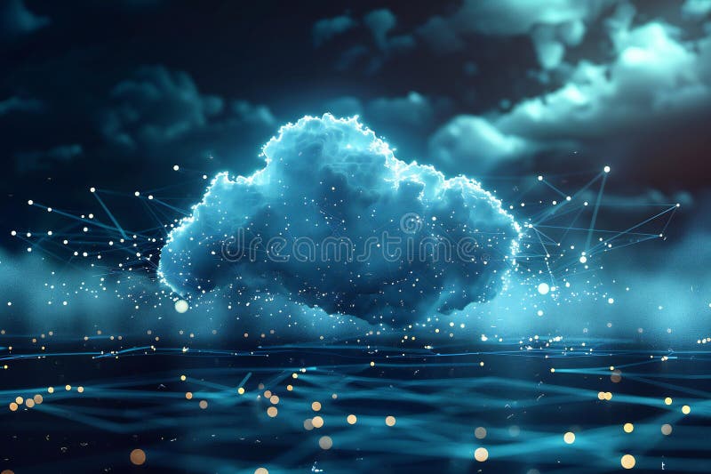 Illustration of Digital Background Featuring Cloud Technology, Dark ...