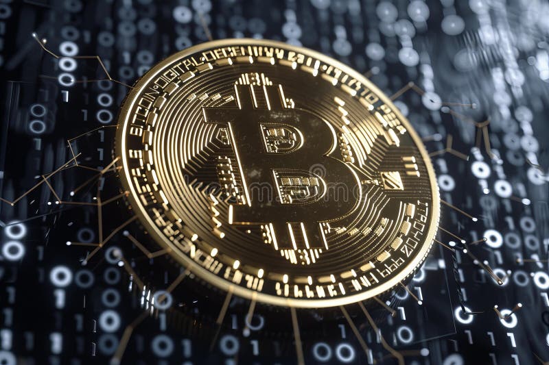 A Digital Illustration of the Bitcoin Logo on Top, with a Background ...