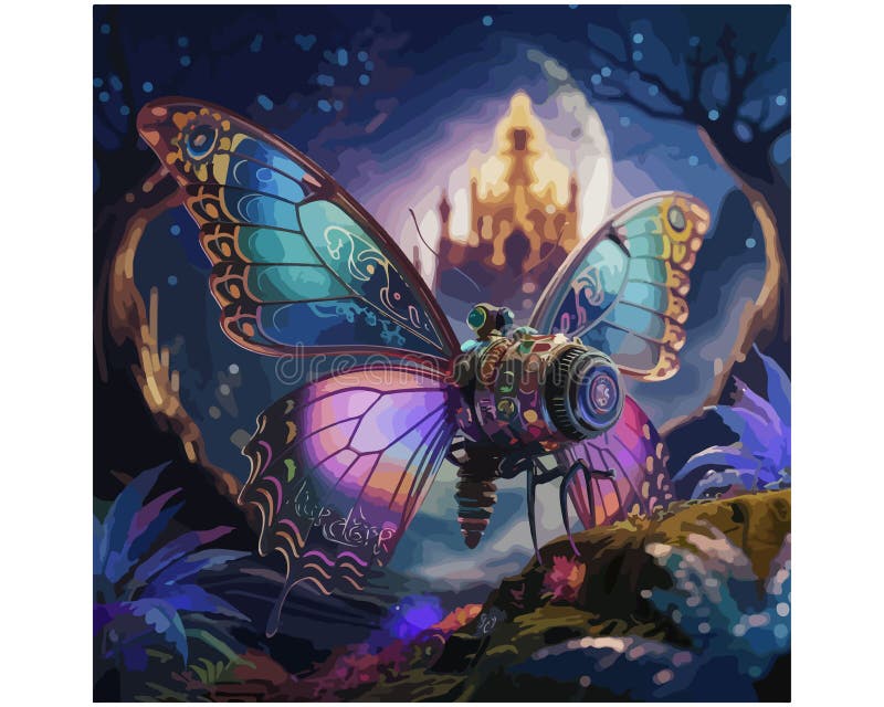 Digital butterfly stock illustration. Illustration of painting - 332850937