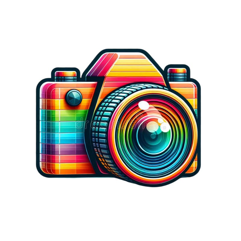 Illustration of a Digital Camera with Bright Colors Stock Illustration ...